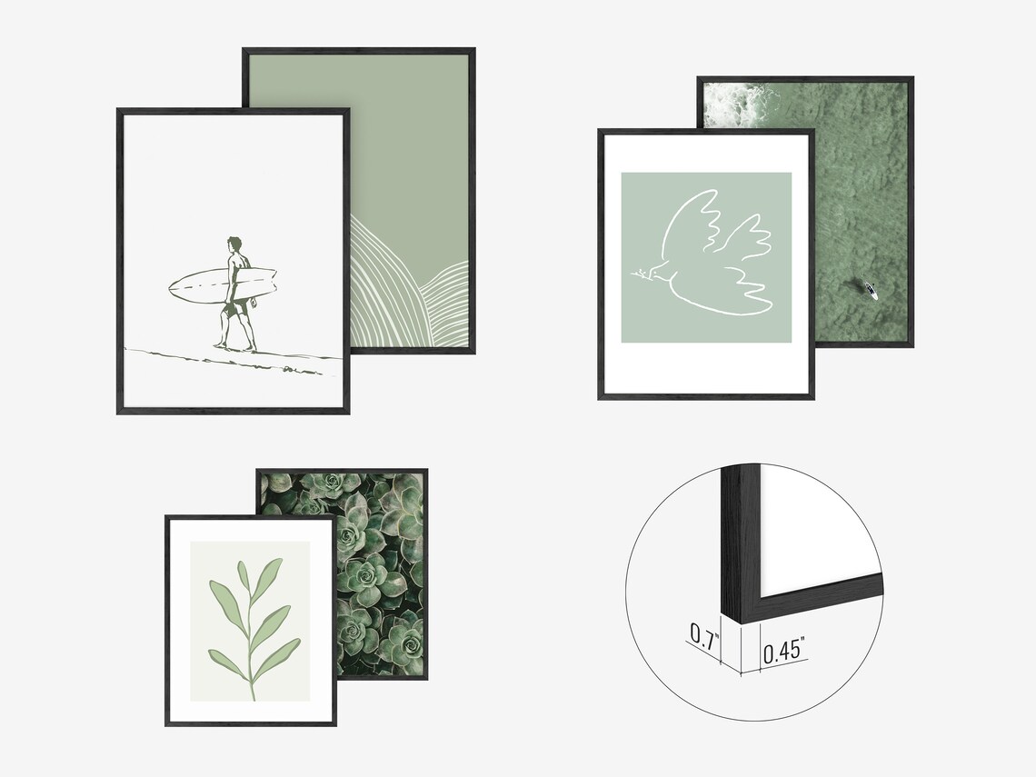 Haus and Hues Green Posters Gallery Wall Art Set of 6 Nature - Etsy