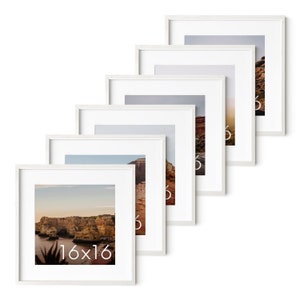 Haus and Hues 16x16 Frame Matted to 16x16 -square Picture Frame, 16x16 ...