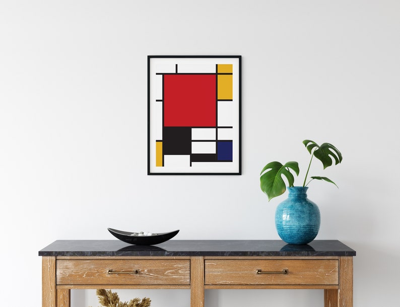 Piet Mondrian Geometric Art - Etsy