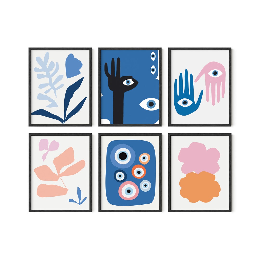 HAUS AND HUES Eye Posters for Wall - Set of 6 Eyes Print, Evil Eye ...