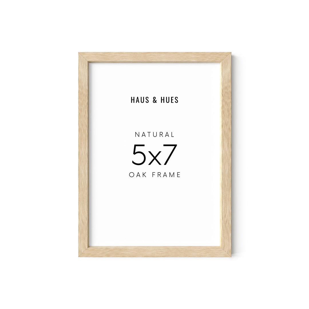 HAUS AND HUES 5x7 Wood Picture Frame Set of 1 Natural Wood Frame, Beige ...