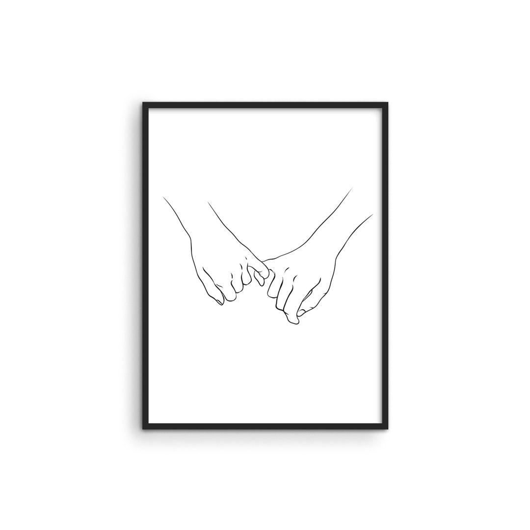 Pinky Promise Wall Art Line Drawings - by Haus & Hues Holding Hands ...
