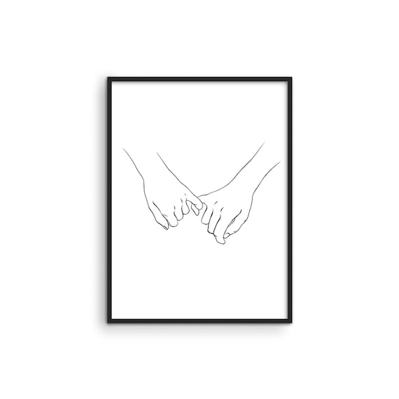 Pinky Promise Wall Art Line Drawings by Haus & Hues Holding | Etsy