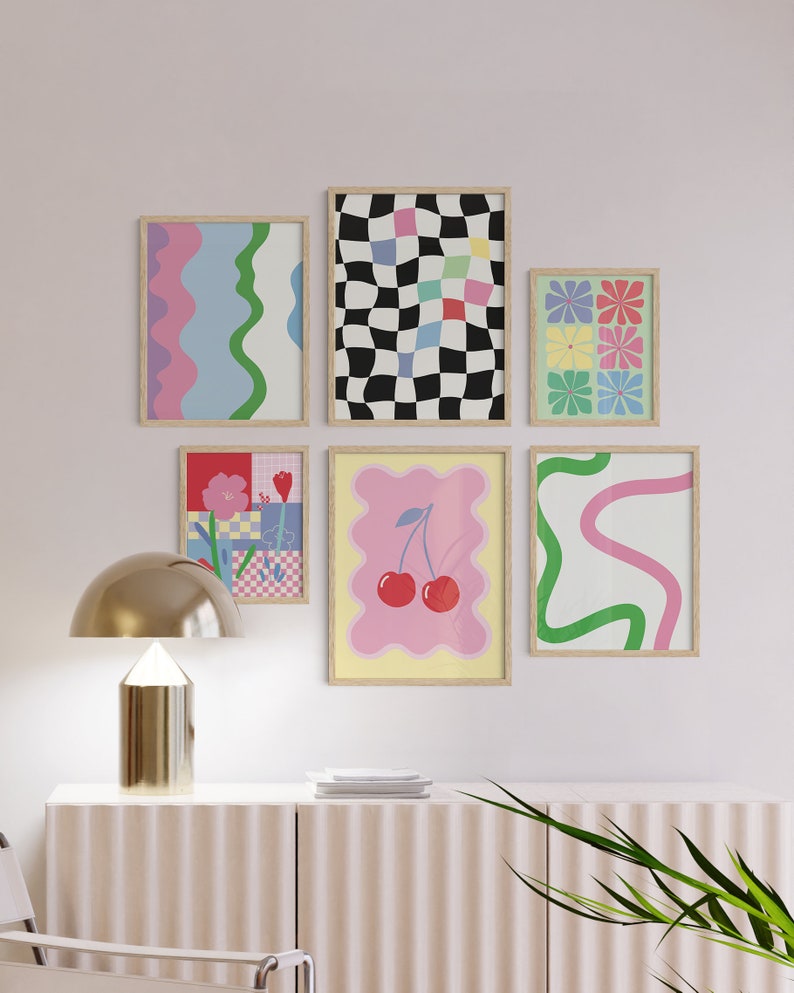 Haus and Hues Danish Pastel Posters - Set of 6 Pastel Pink Poster ...