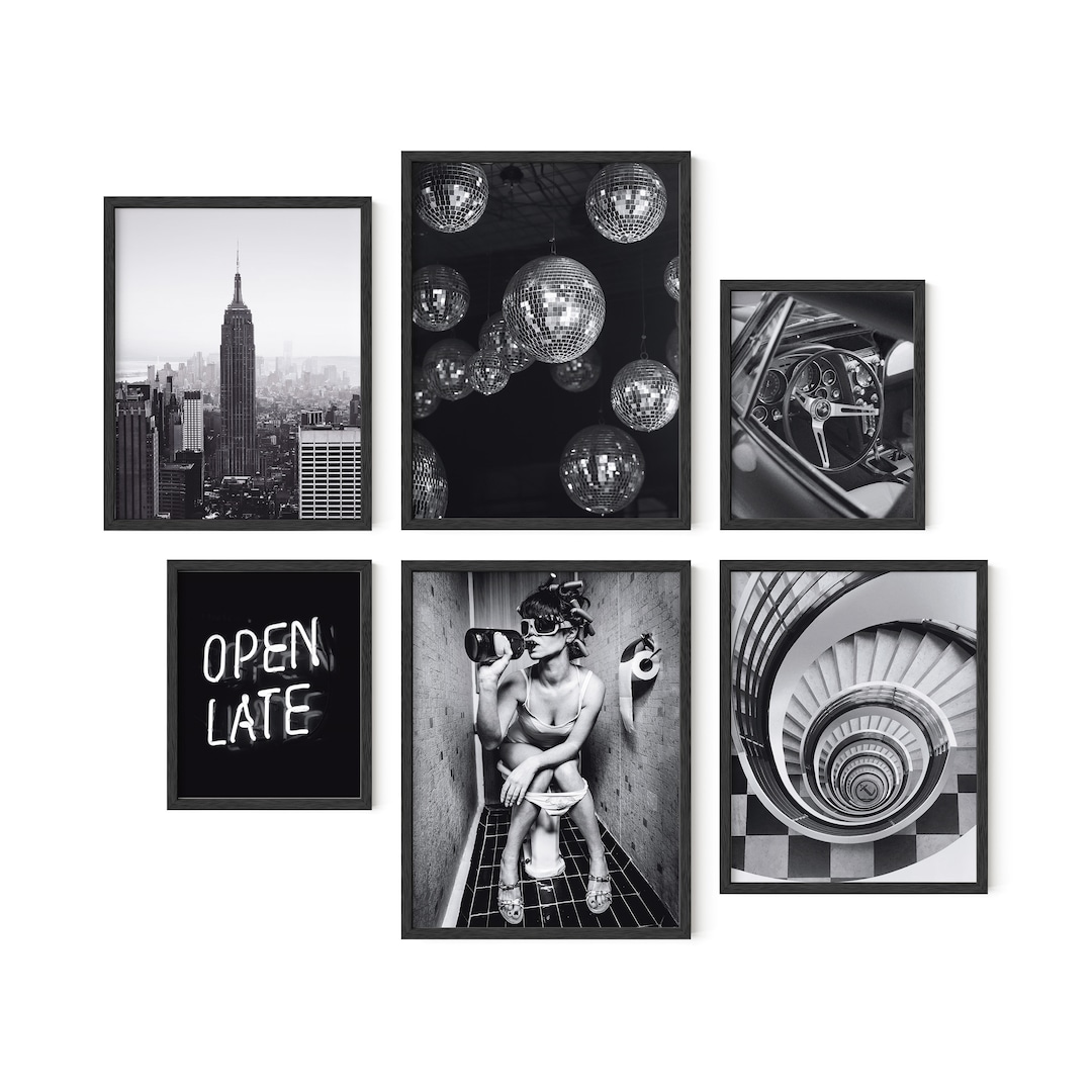 Haus and Hues Black and White Poster Set of 6 Black and White Posters ...