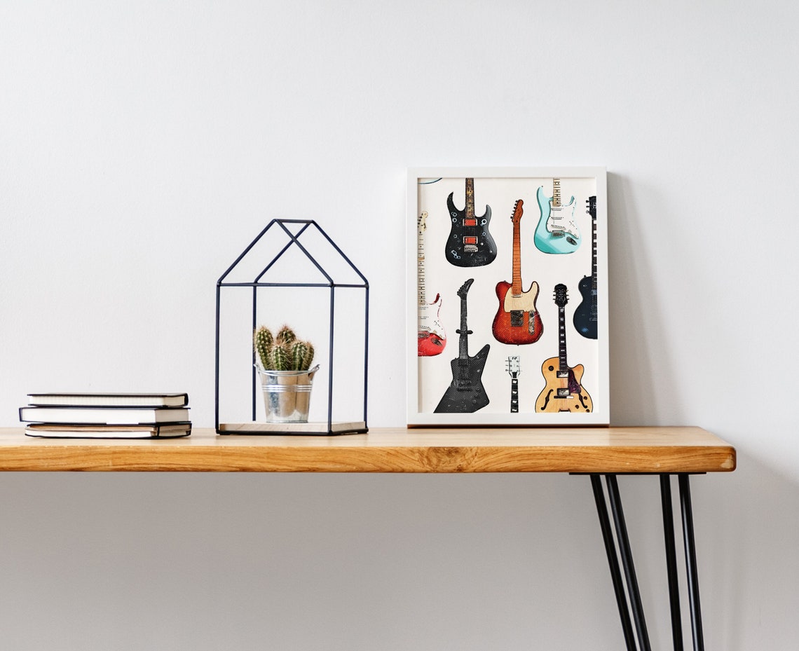 Vintage Music Posters 90s Guitar By Haus & Hues 90s Room | Etsy