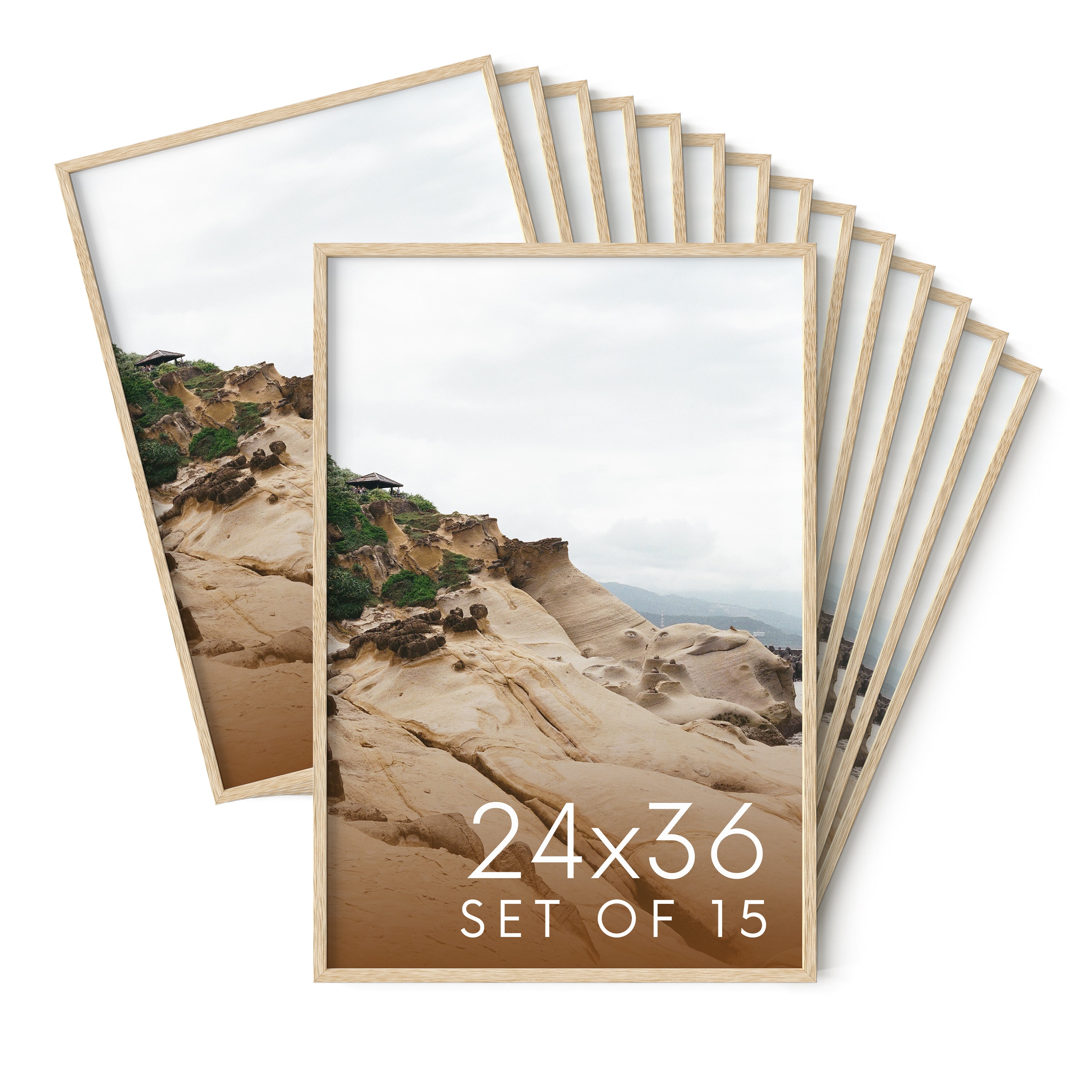 24x36 Beige Oak Wood Frame: Natural Poster Frame Set - Etsy