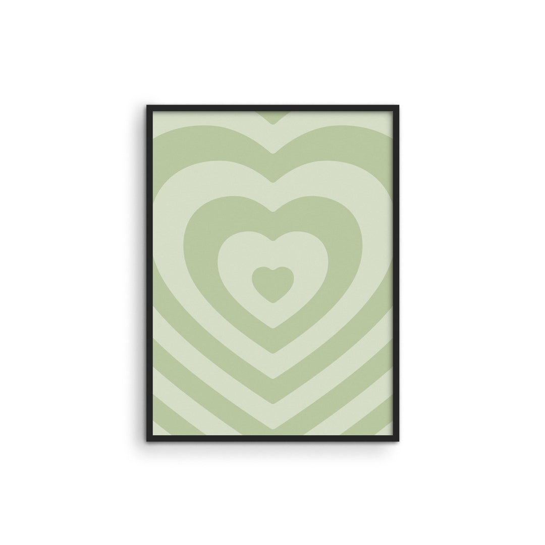 Sage Green Heart - Etsy