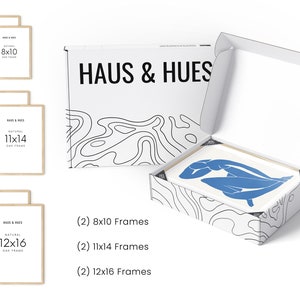 Haus and Hues Natural Wood Picture Frames Set of 6 Frame - Etsy
