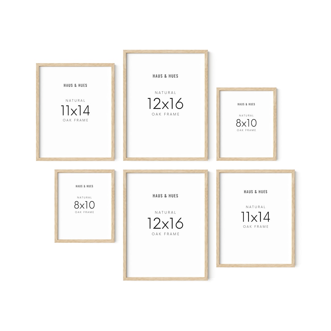 Haus and Hues Natural Wood Picture Frames - Set of 6 Frame Sets for ...