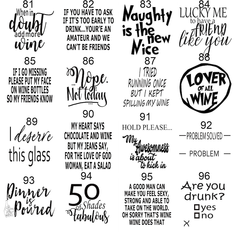 Laser Engraved Wine Glass, Funny Wine Sayings or Your Choice of Image ...