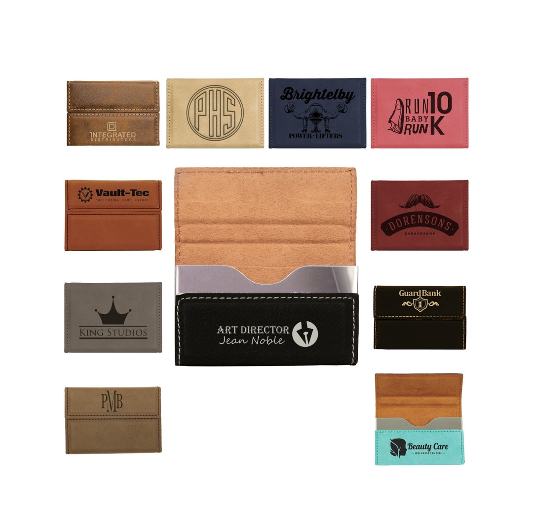 Custom Leatherette Business Card Holder, Your Choice of Image/words ...