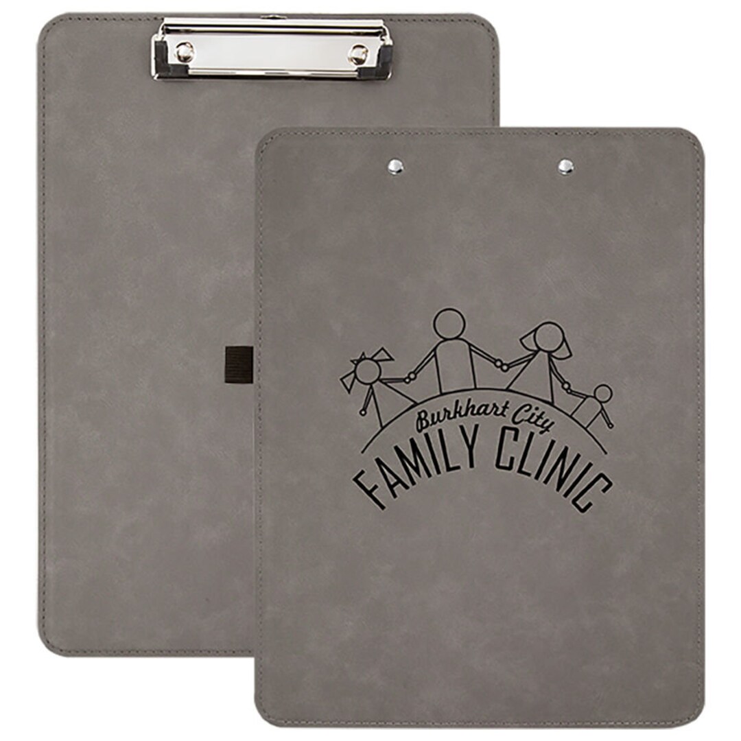 Custom Leatherette Clipboard, Your Choice of Image/words, Gray Laser ...