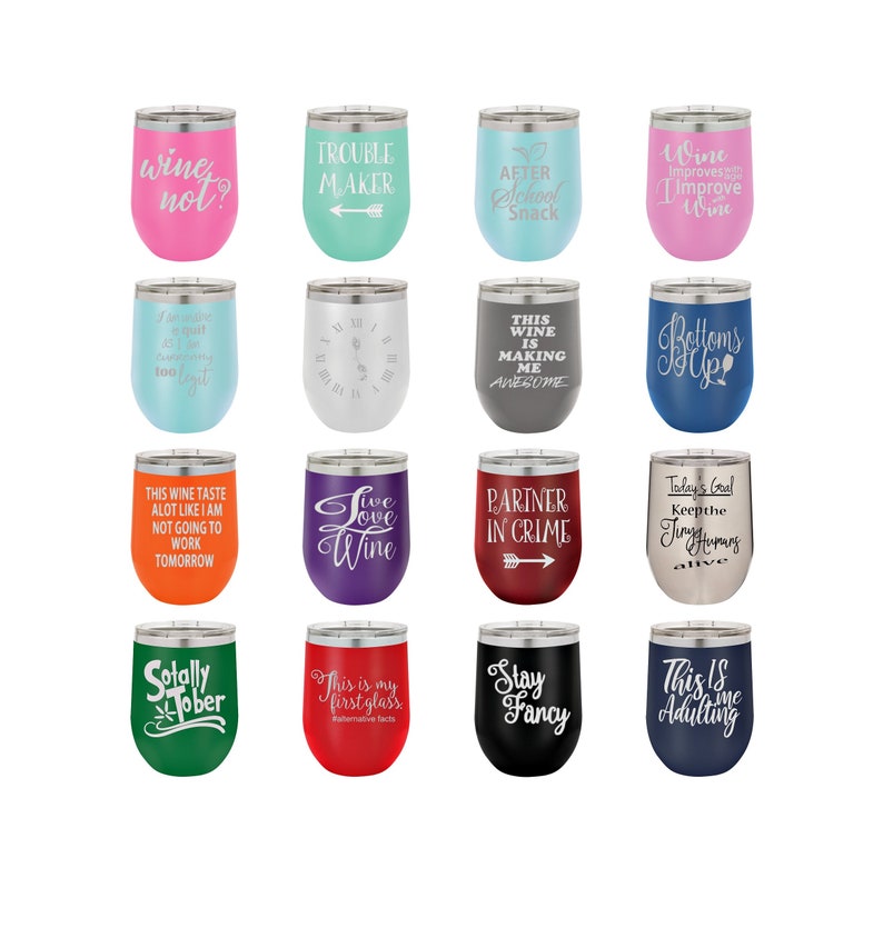 Laser Engraved Wine Glass Funny Wine Sayings Set 1 Etsy