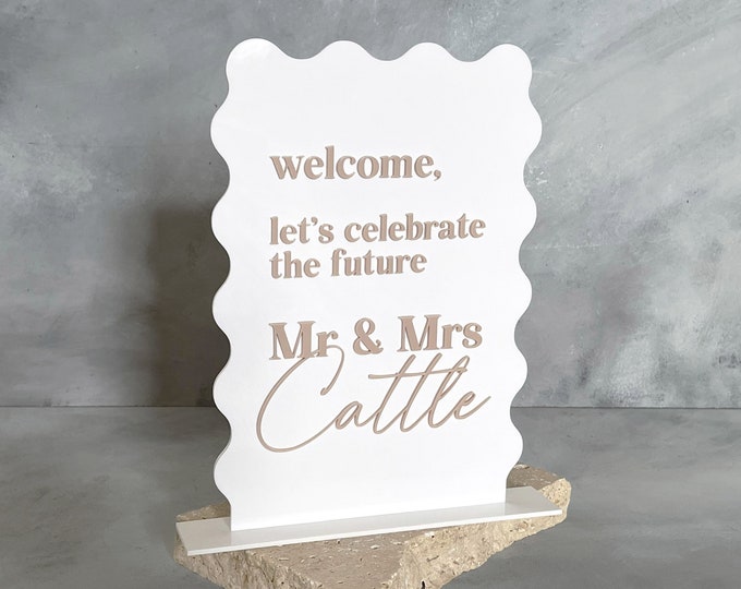 Wavy Welcome Sign Wavy Event Sign Birthday Sign Hens Sign Wave Wedding ...