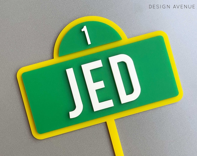 Happy Birthday Street Sign Personalized Happy Birthday Cake Topper ...