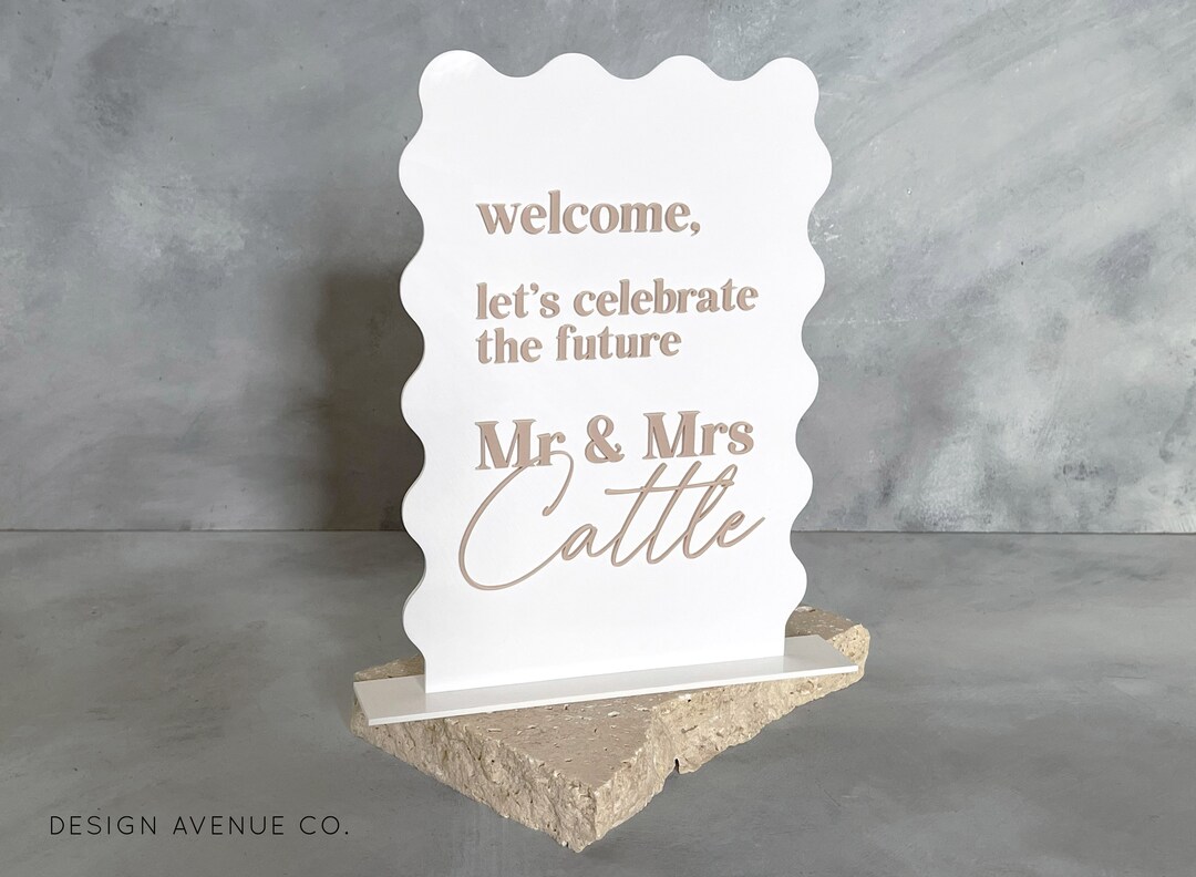 Wavy Welcome Sign Wavy Event Sign Birthday Sign Hens Sign Wave Wedding ...