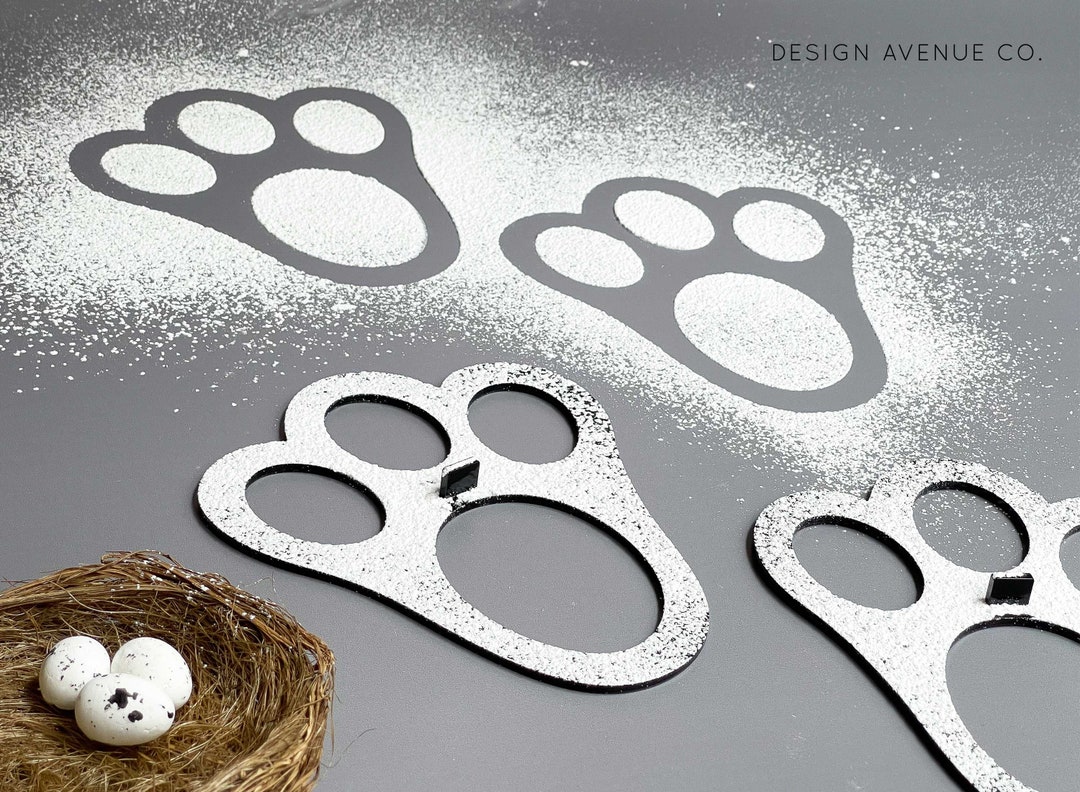 Easter Bunny Footprints Stencil Bunny Footprints Bunny Paw Prints ...