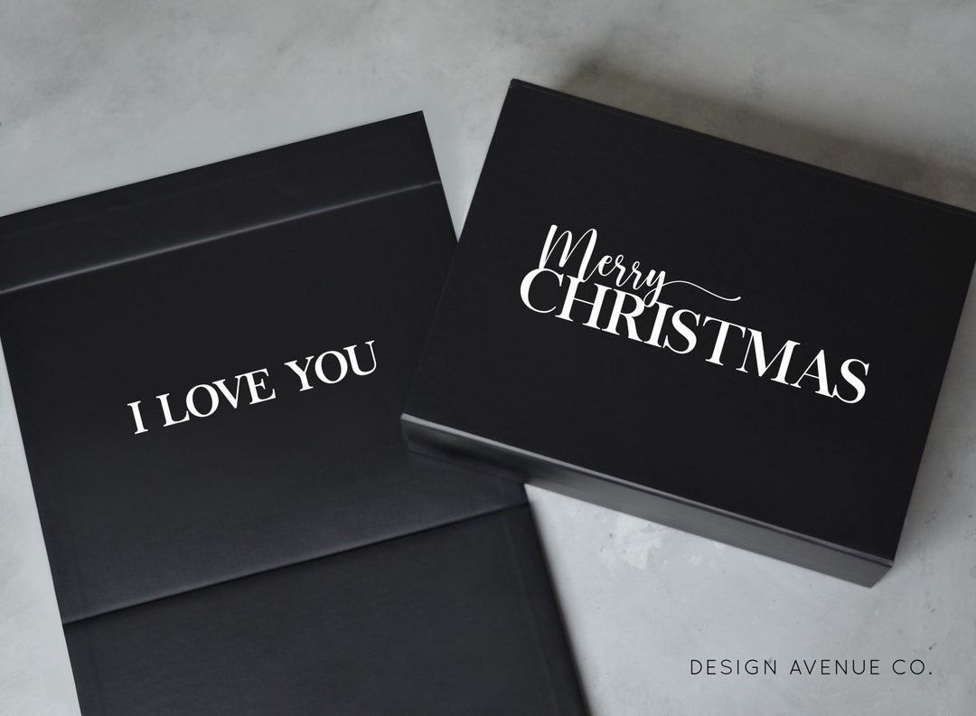 Personalised Christmas Gift Box, Merry Christmas, Present, Custom Text ...