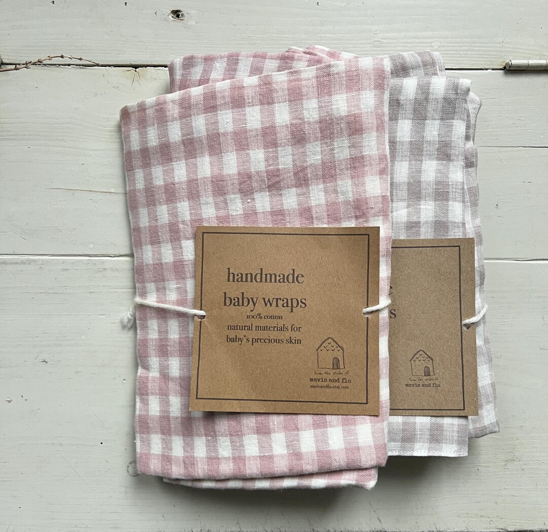 Handmade Linen Baby Wrap: Gingham or Sunflower Print - Etsy