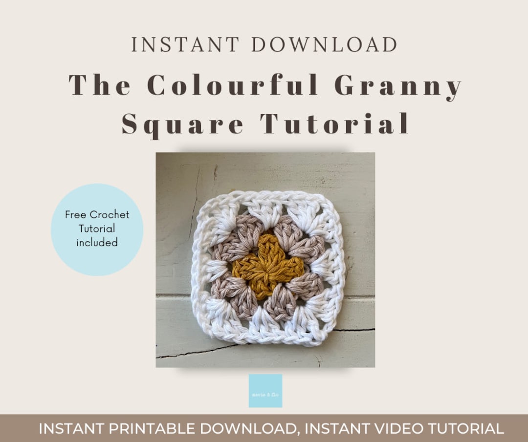 Granny Square Tutorial/ Crochet Granny Square Tutorial PDF/ Beginner ...