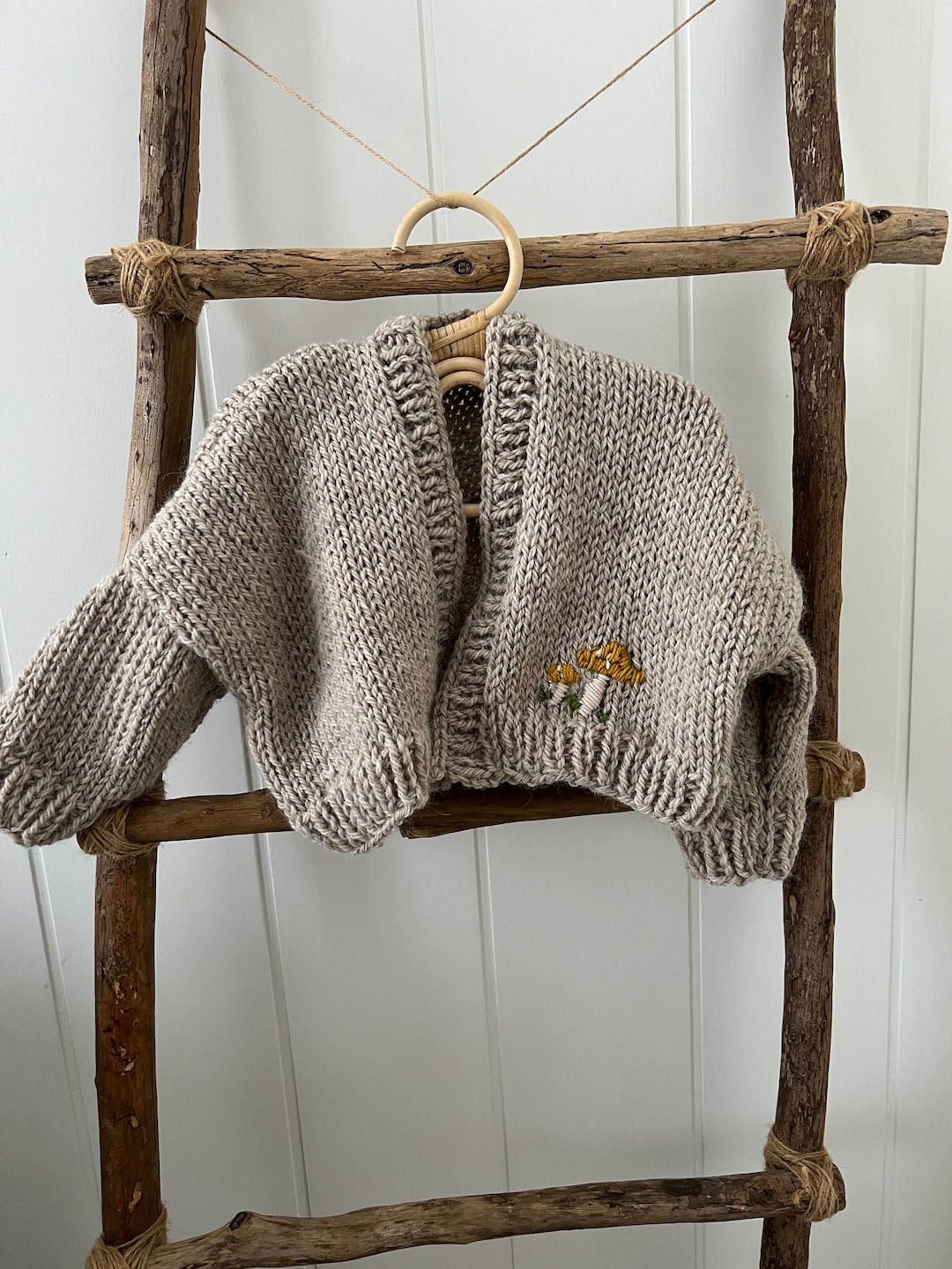 Baby Mushroom Cardigan /handmade Knit Cardigan/0-3 Months/oneofakind ...