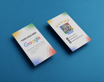 Google Review QR Code Business Cards Personalized, Custom Design ...