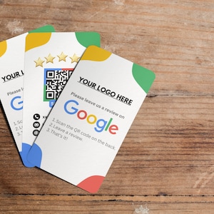 Google Review QR Code Business Cards - Personalized, Custom Design ...
