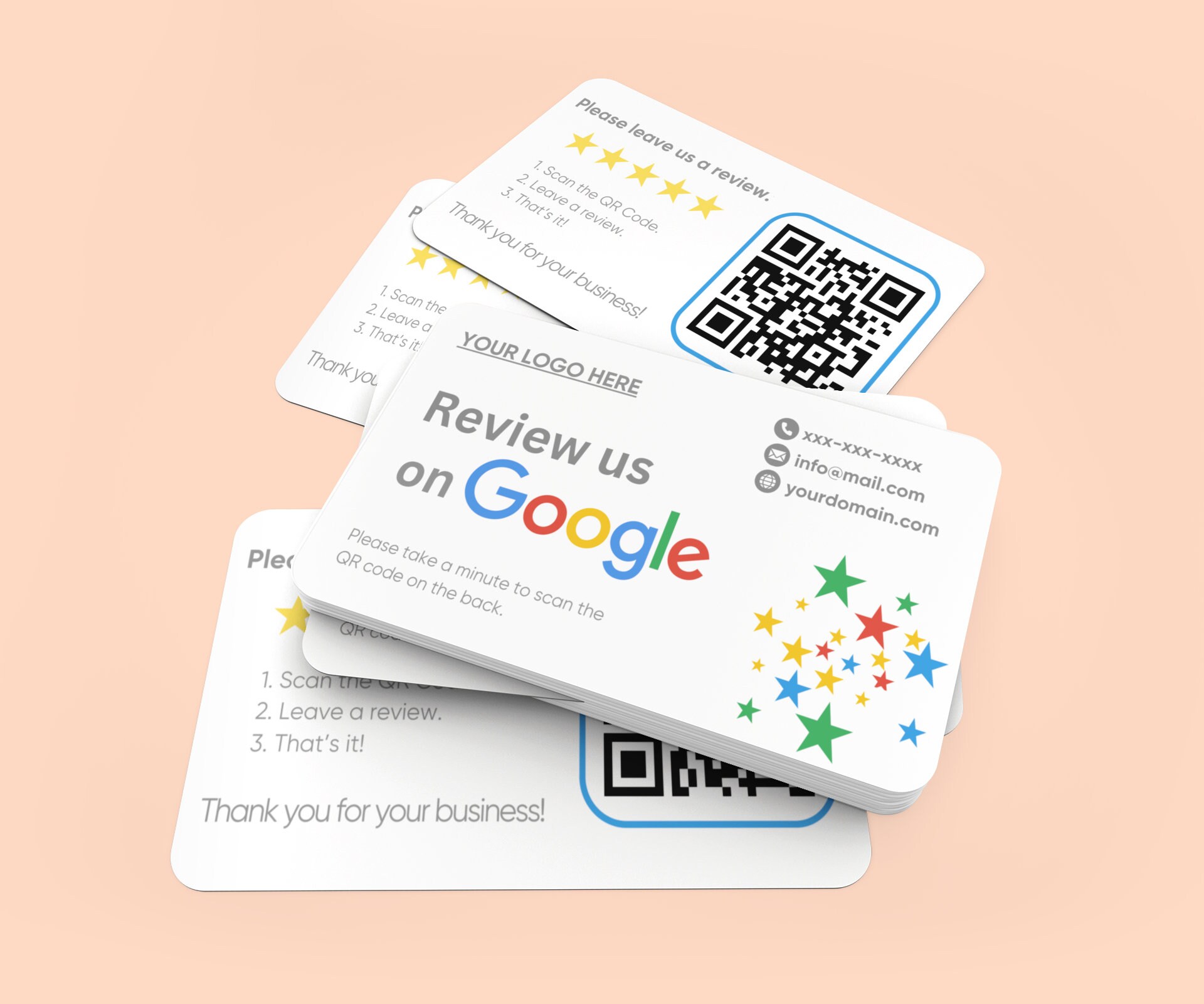 Google Review QR Code Business Cards - Personalized, Custom Design ...