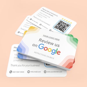 Google Review QR Code Business Cards - Personalized, Custom Design ...
