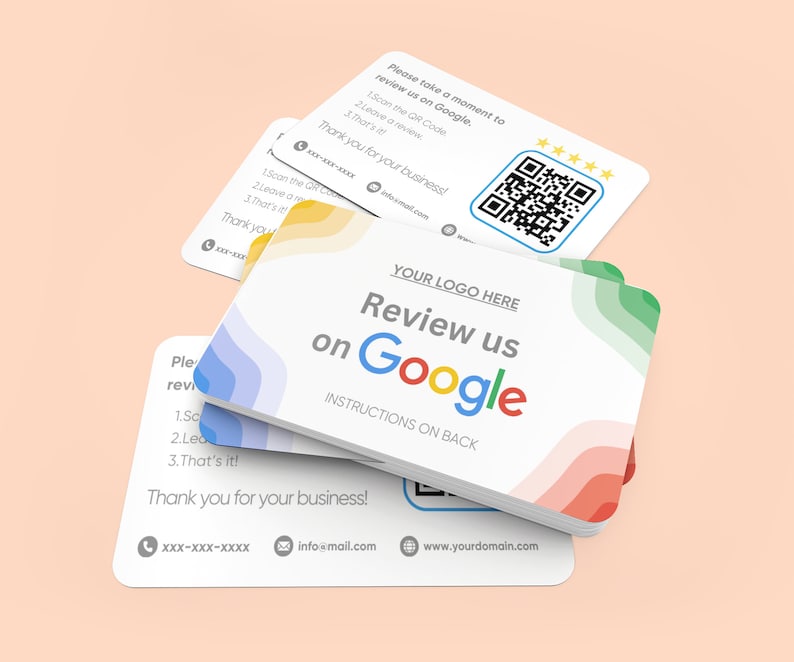 Google Review QR Code Business Cards - Personalized, Custom Design ...
