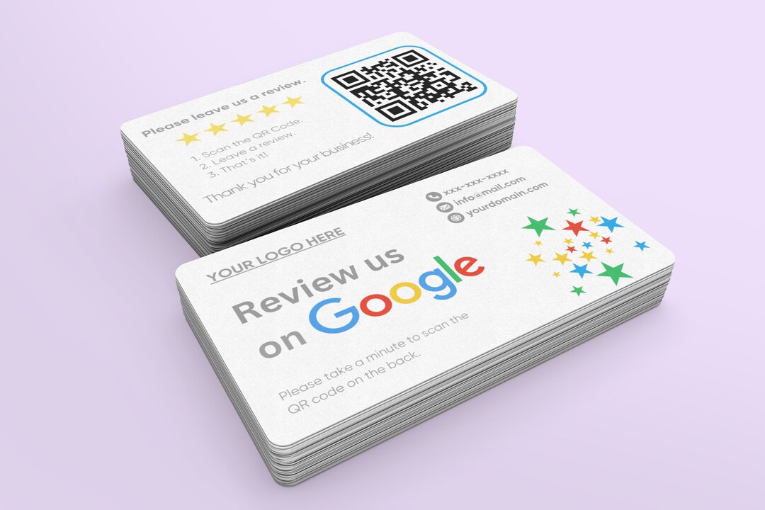 Google Review QR Code Business Cards - Personalized, Custom Design ...