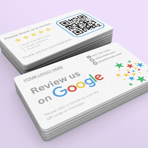 Google Review QR Code Business Cards - Personalized, Custom Design ...