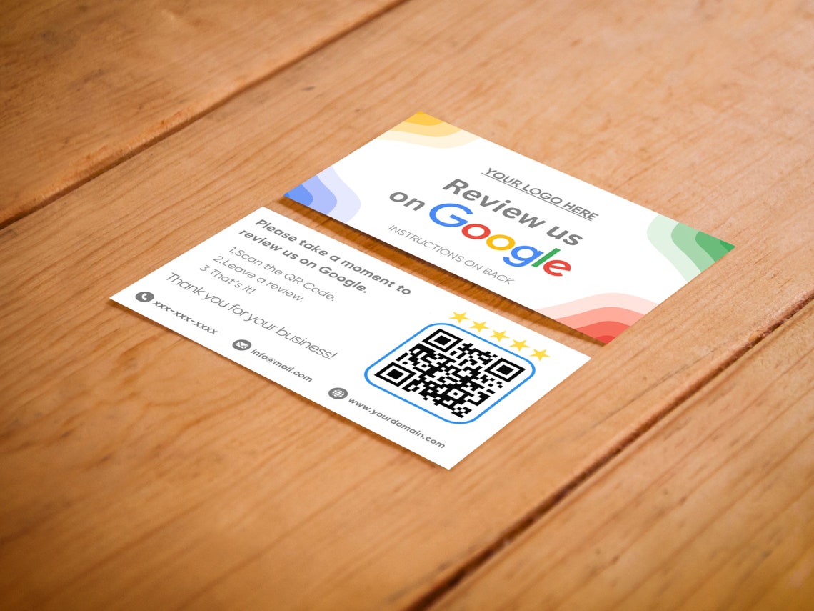 Google Review QR Code Business Cards - Personalized, Custom Design ...