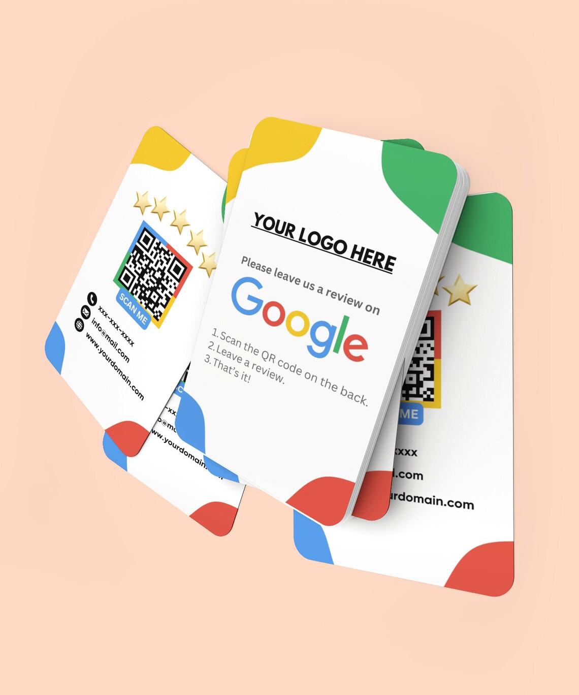 Google Review QR Code Business Cards Personalized, Custom Design ...