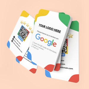 Google Review QR Code Business Cards Personalized, Custom Design ...