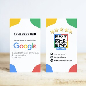 Google Review QR Code Business Cards Personalized, Custom Design ...