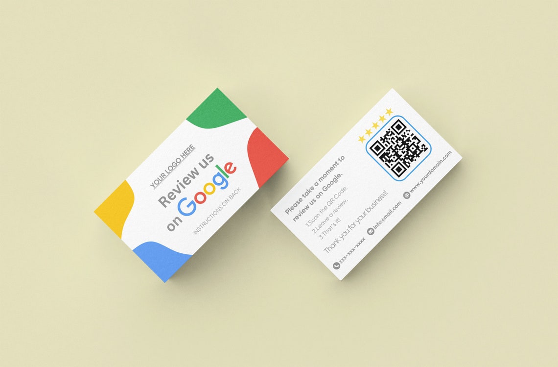 Google Review QR Code Business Cards - Personalized, Custom Design ...