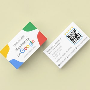 Google Review QR Code Business Cards - Personalized, Custom Design ...