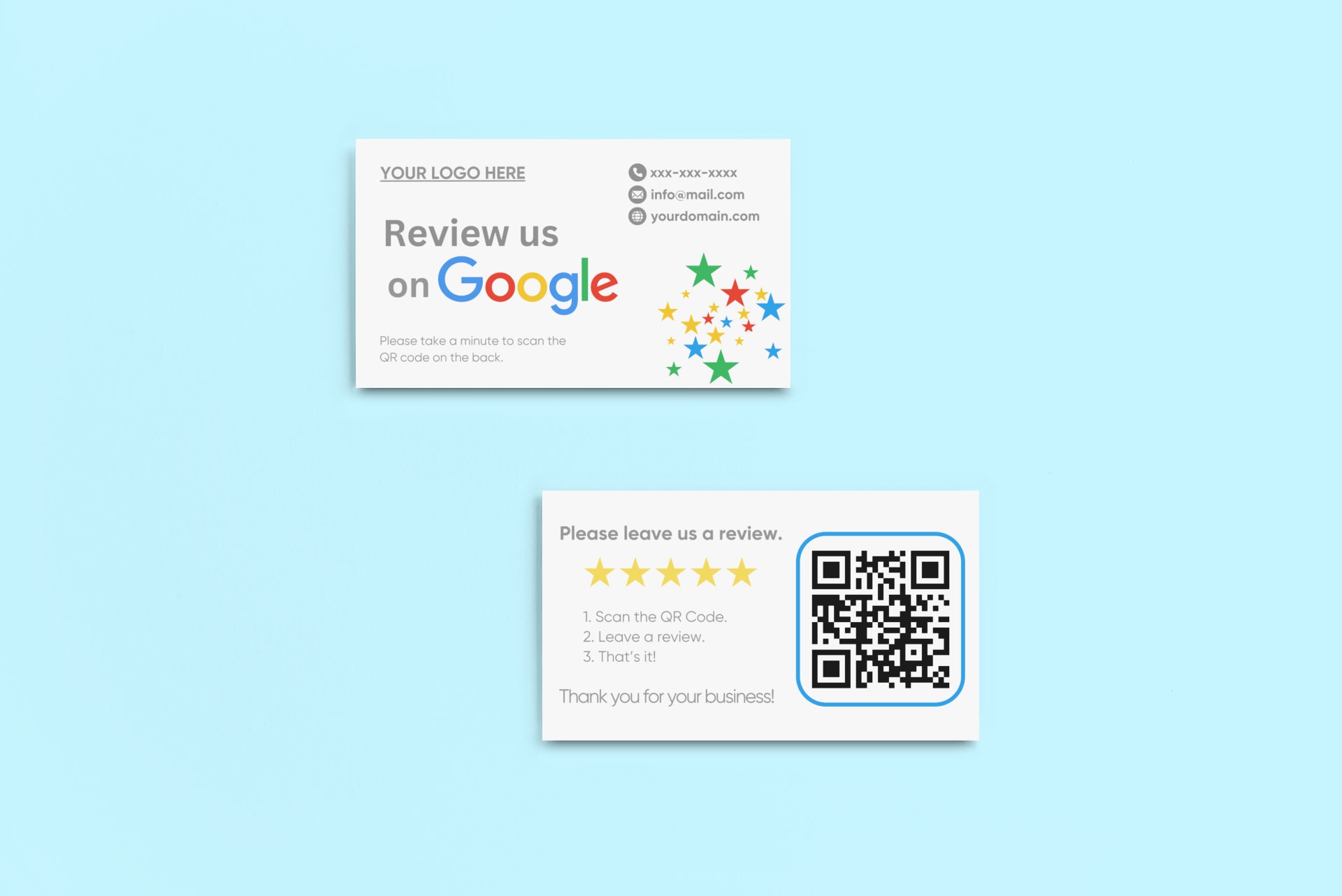 Google Review QR Code Business Cards - Personalized, Custom Design ...