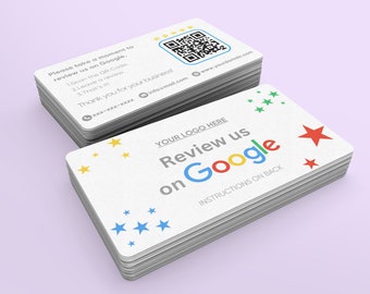 Google Review QR Code Business Cards Personalized, Custom Design ...
