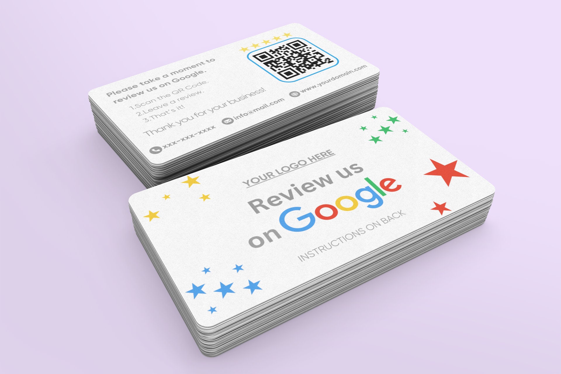 Google Review QR Code Business Cards - Personalized, Custom Design ...