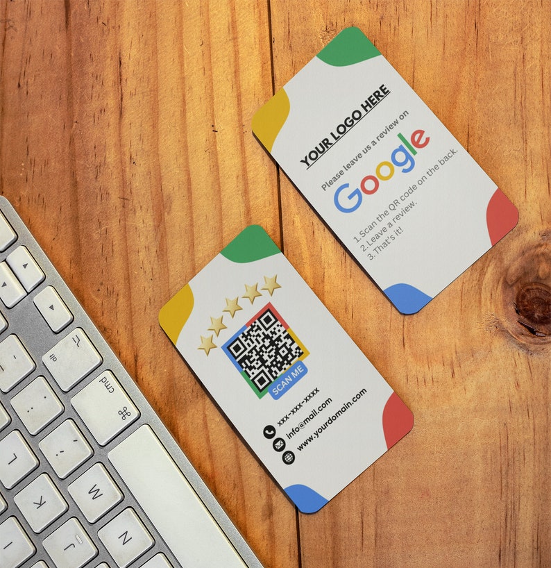 Google Review QR Code Business Cards Personalized, Custom Design ...