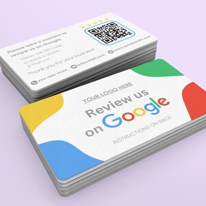 Google Review QR Code Business Cards - Personalized, Custom Design ...
