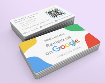 Google Review QR Code Business Cards Personalized, Custom Design ...