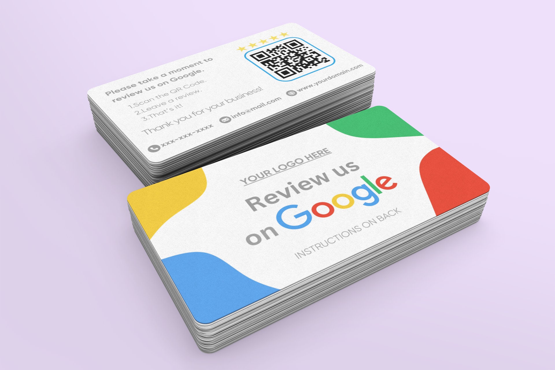 Google Review QR Code Business Cards - Personalized, Custom Design ...