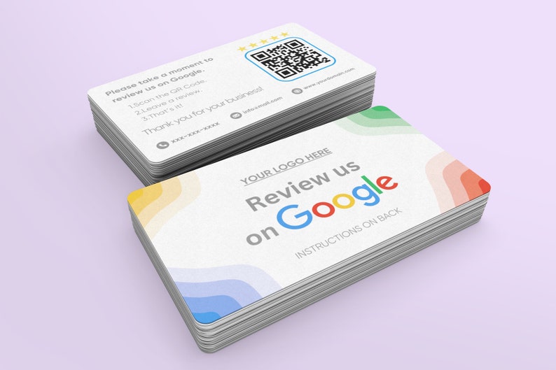 Google Review QR Code Business Cards - Personalized, Custom Design ...