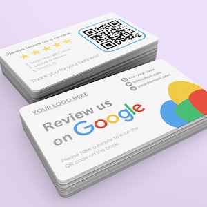 Google Review QR Code Business Cards Personalized, Custom Design ...