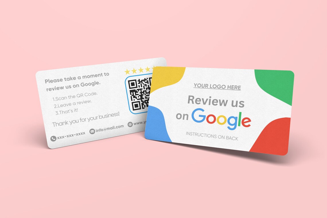 Google Review QR Code Business Cards - Personalized, Custom Design ...