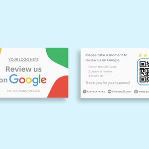 Google Review QR Code Business Cards - Personalized, Custom Design ...